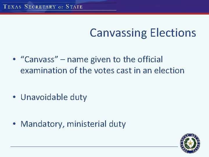 Post Election Procedures CSO Election Law Seminar November