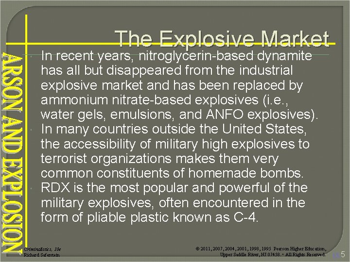 FORENSIC INVESTIGATION OF EXPLOSIONS 1 Introduction Arson often