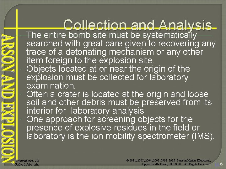 FORENSIC INVESTIGATION OF EXPLOSIONS 1 Introduction Arson often