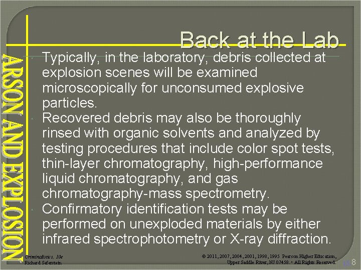 FORENSIC INVESTIGATION OF EXPLOSIONS 1 Introduction Arson often