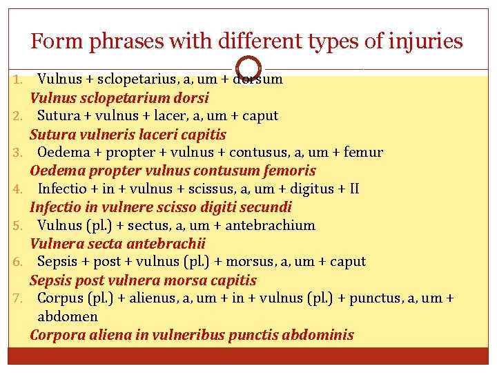 Basic medical terminology 6 IIIRD DECLENSION CONSONANT STEMS