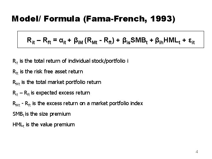 FAMAFRENCH MODEL Concept and Application 1 Learning Objectives
