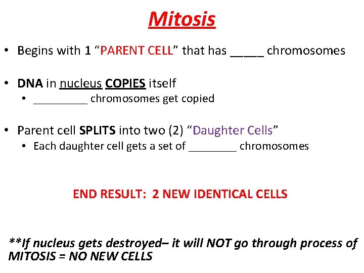 CELLULAR REPRODUCTION Body Cells Somatic Cells What are