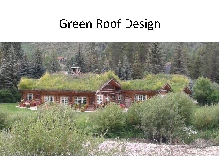 Green Roof Design Main Lesson Objectives 1 Understand