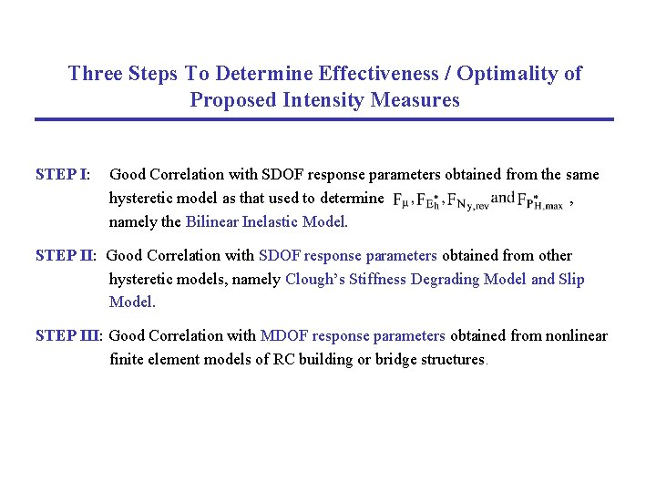Ground Motion Intensity Measures for PerformanceBased Earthquake ...