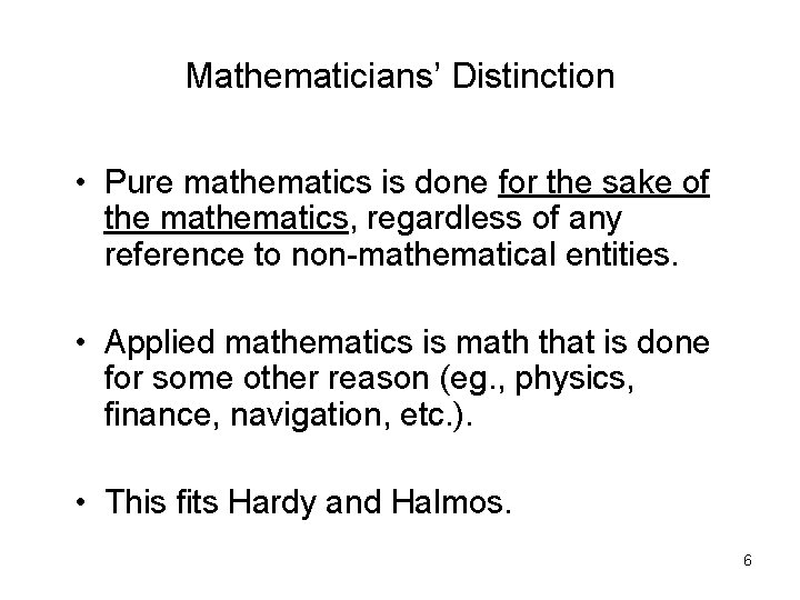 Lecture 7 TEs Math Ethics Main issue What