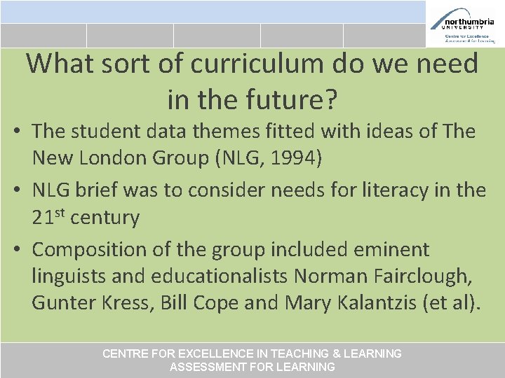 Future curriculum for future graduates Rethinking HE curriculum