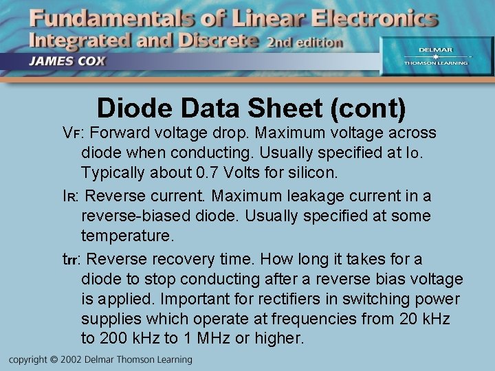 CHAPTER 2 Diode Circuits OBJECTIVES Describe and Analyze