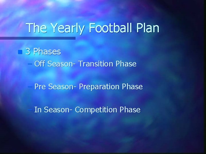 PLANNING FOR AUSTRALIAN FOOTBALL Level 1 Coaching Course