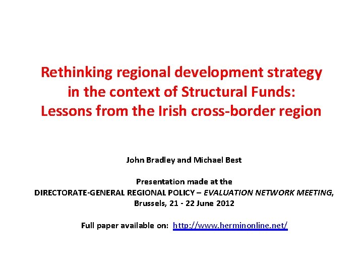 Rethinking regional development strategy in the context of