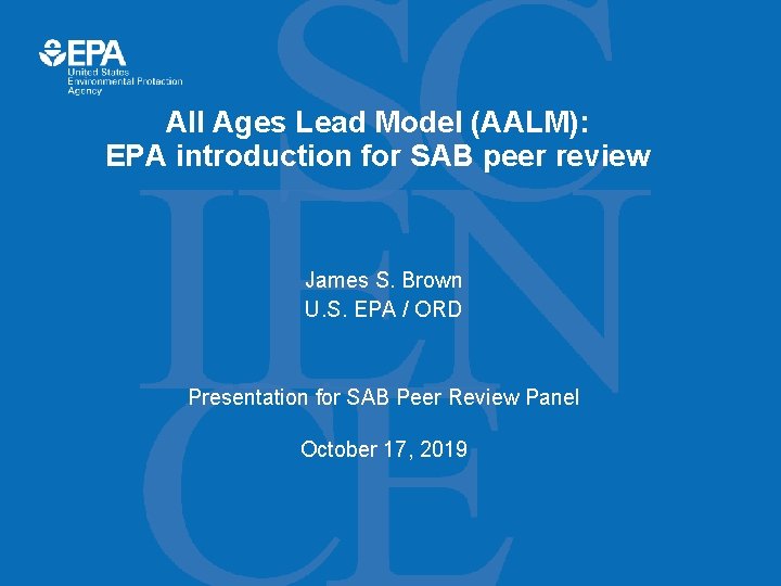 All Ages Lead Model AALM EPA introduction for