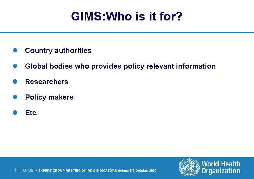 Global Information Management System on Sanitation and Drinkingwater