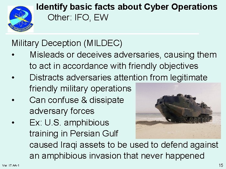 BLOCK 2 UNIT 5 CYBER OPERATIONS Ver IT