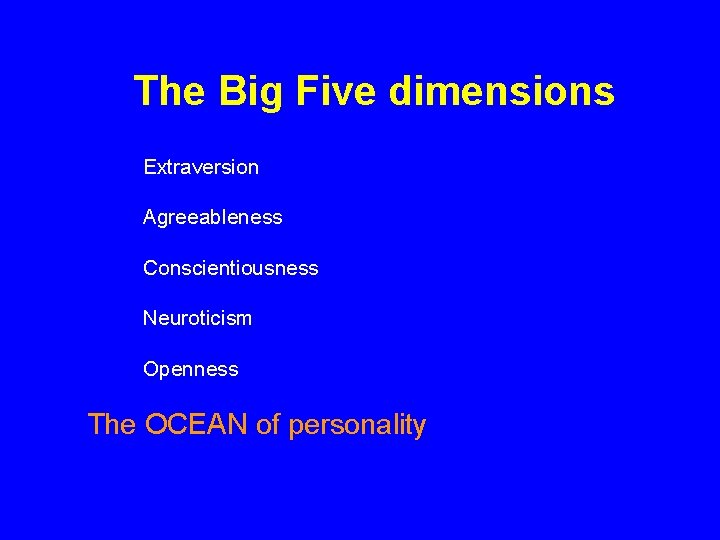 Road to the Big Five Levels of Analysis