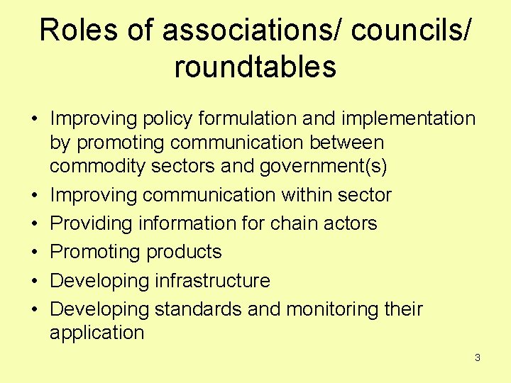 Multistakeholder activities and their role in value chain