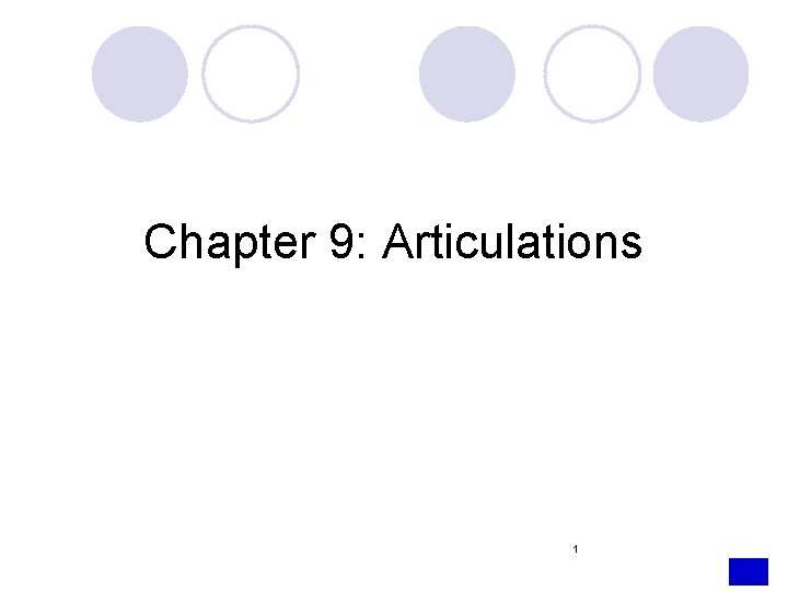 Chapter 9 Articulations 1 INTRODUCTION l Articulation point