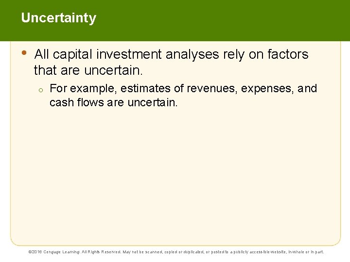 CHAPTER 10 Capital Investment Analysis Warren Reeve Duchac