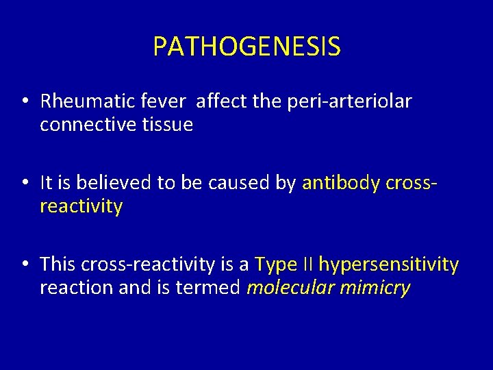 Rheumatic Heart Disease Immunology Unit Department of Pathology