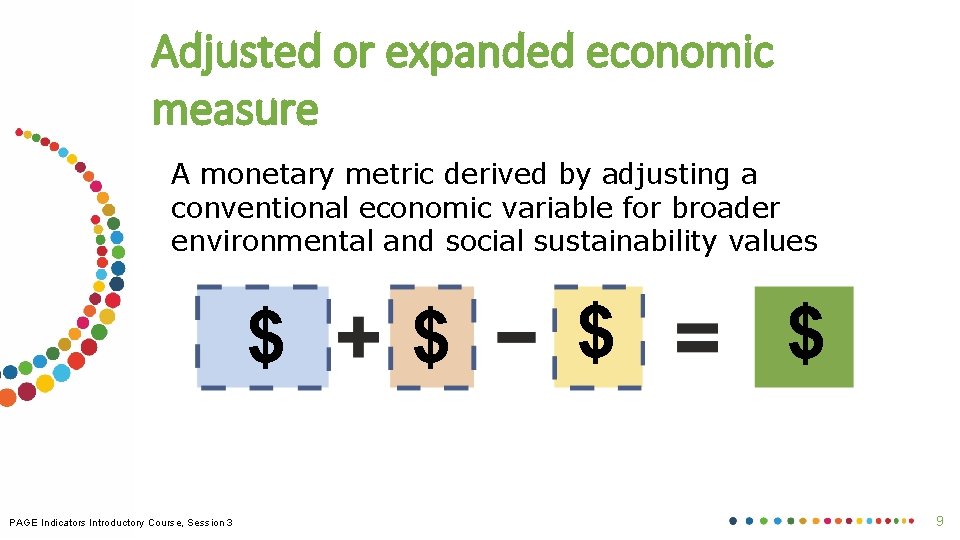 Indicators for a Green Economy Introductory course Session