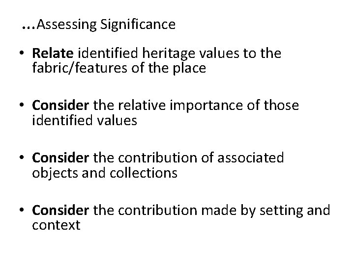 Conserving Significance Introducing Conservation Principles ...