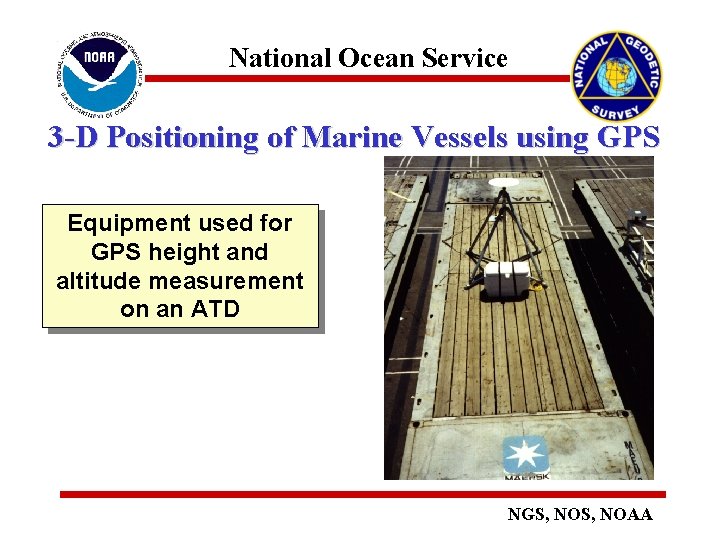 National Ocean Service RealTime GPS Positioning of Ships