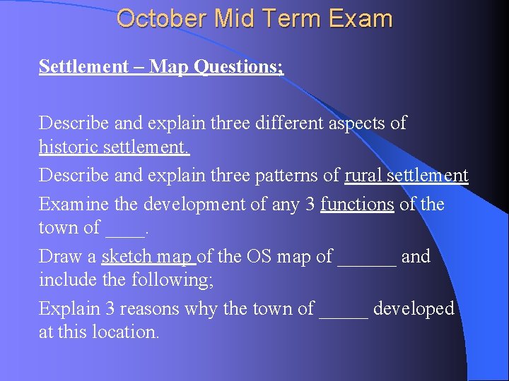 Human Geography Ordnance Survey maps and photographs Chapter