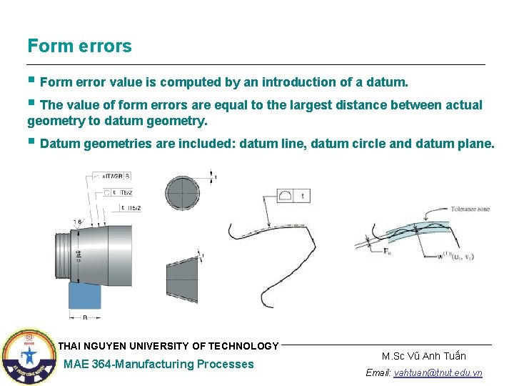 Manufacturing Processes METROLOGY Lecture 3 Cont Vu Anh