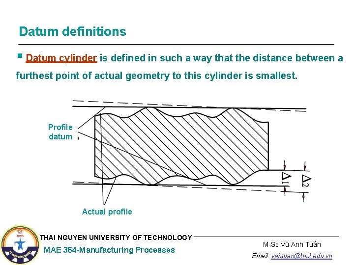 Manufacturing Processes METROLOGY Lecture 3 Cont Vu Anh