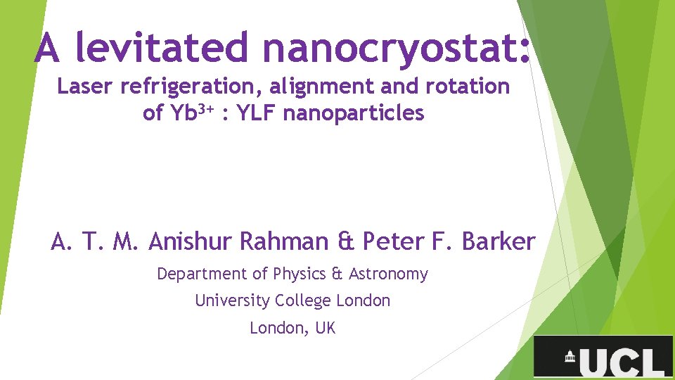 A levitated nanocryostat Laser refrigeration alignment and rotation