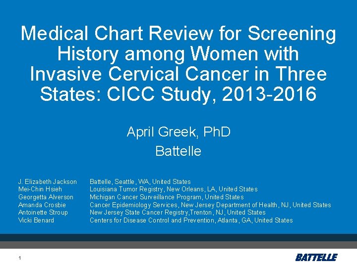 Medical Chart Review for Screening History among Women