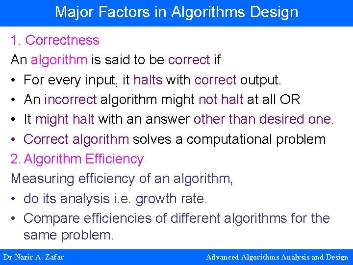Advanced Algorithms Analysis and Design By Dr Nazir