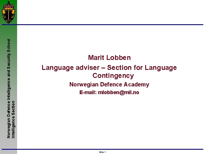 Norwegian Defence Intelligence and Security School Intelligence Section