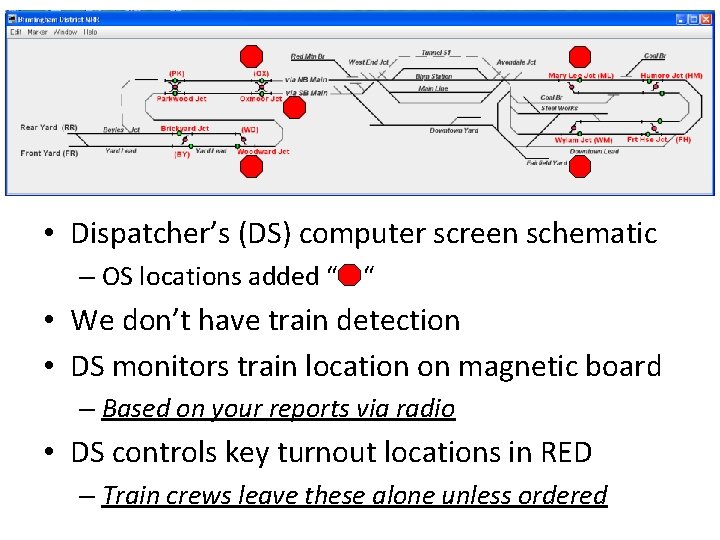 Operations on the BDMRR Dispatching for the Birmingham