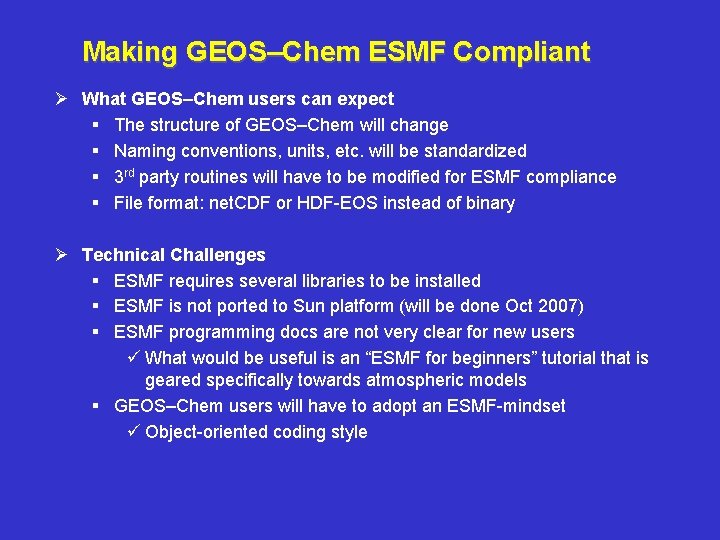 The GEOSChem Model New Developments Bob Yantosca Software