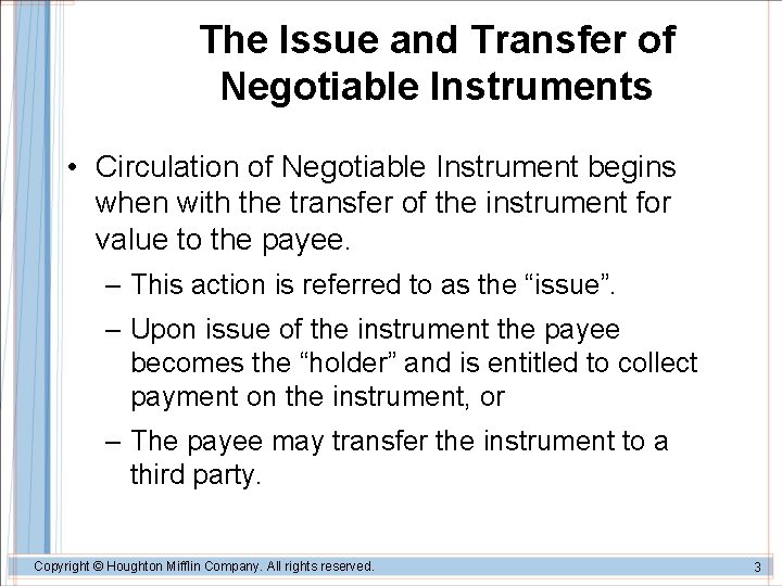 CHAPTER TWENTY Issue Transfer and Discharge of Negotiable