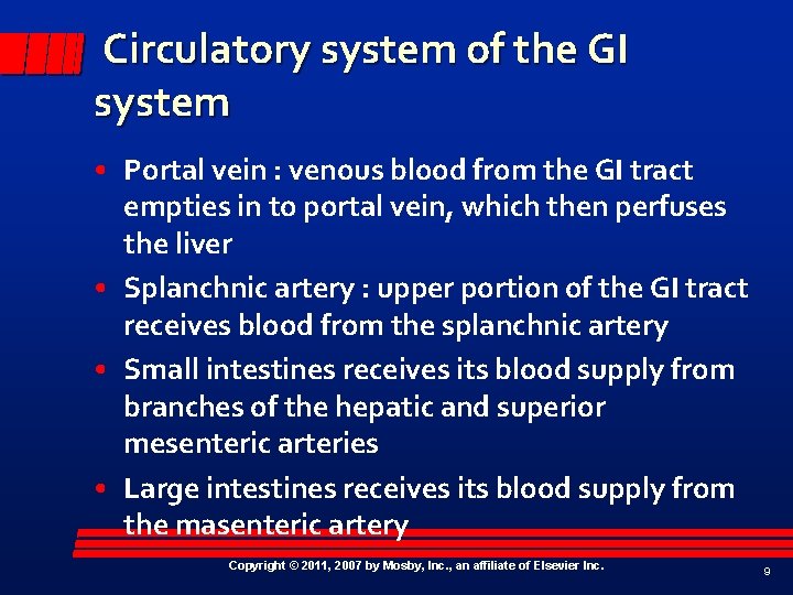 Nursing Assessment Gastrointestinal System Chapter 39 Overview Copyright