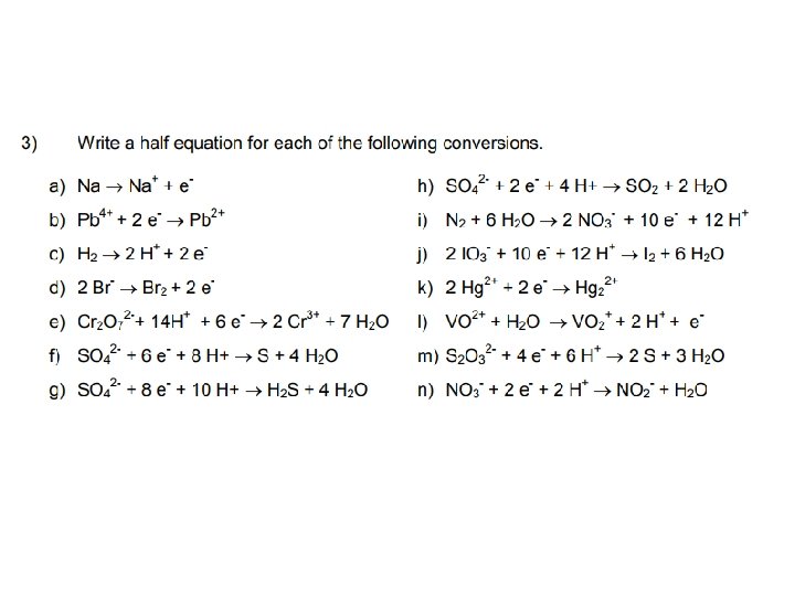 Writing Half Equations Worksheet With Answers - Tessshebaylo