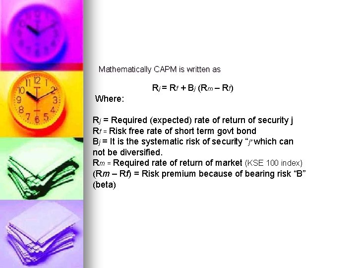 CAPITAL ASSET PRICING MODELCAPM CAPITAL ASSET PRICING MODELCAPM
