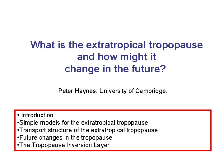 What is the extratropical tropopause and how might