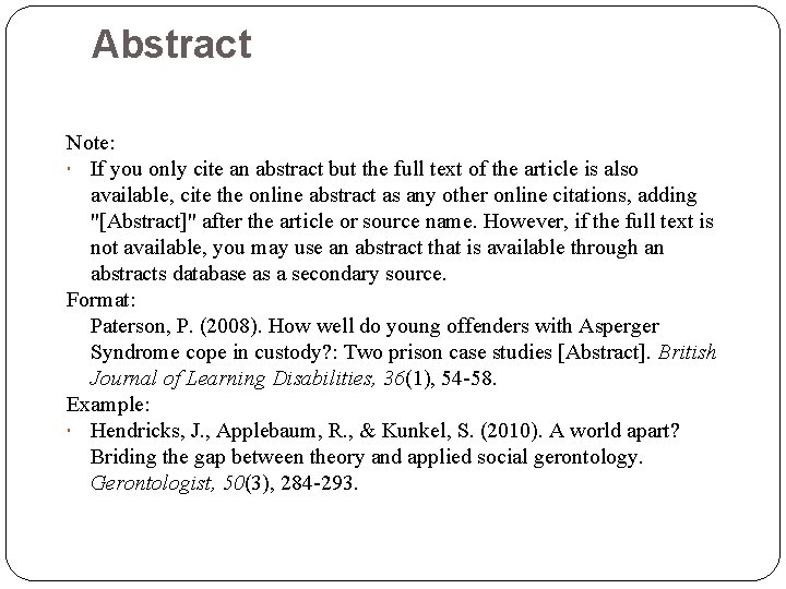 APA 6 th ed Citing Referencing Dr Abrilene