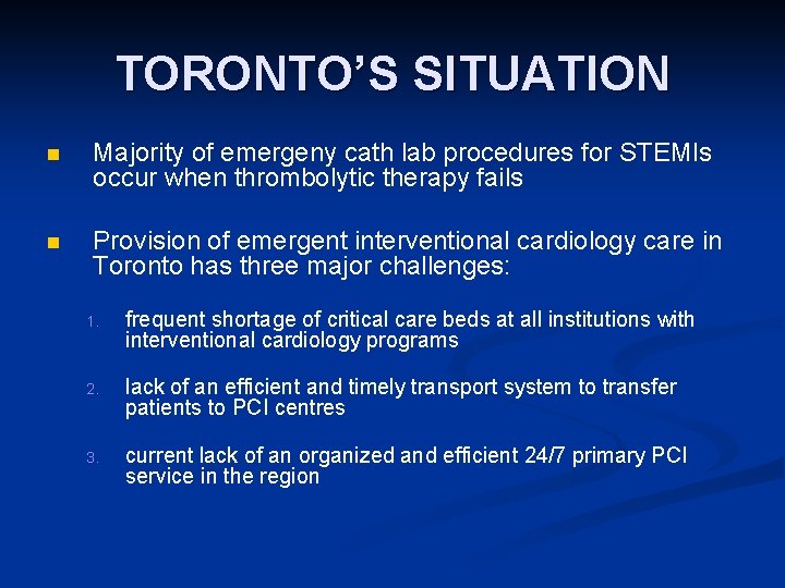 Toronto STEMI Project 247 Primary PCI in the
