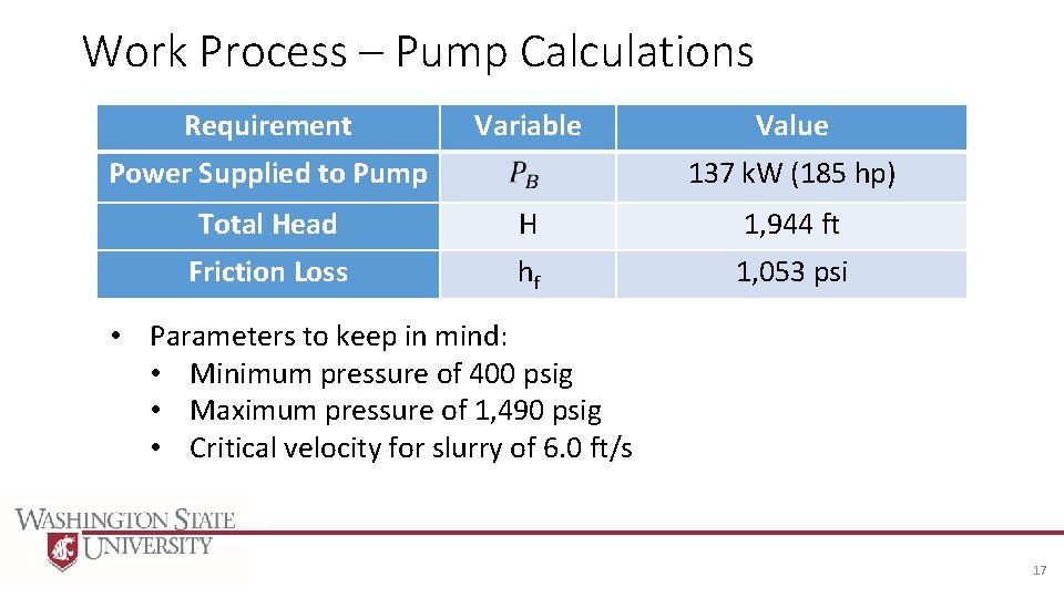 Booster Pump Design for Transporting Slurry from SY102