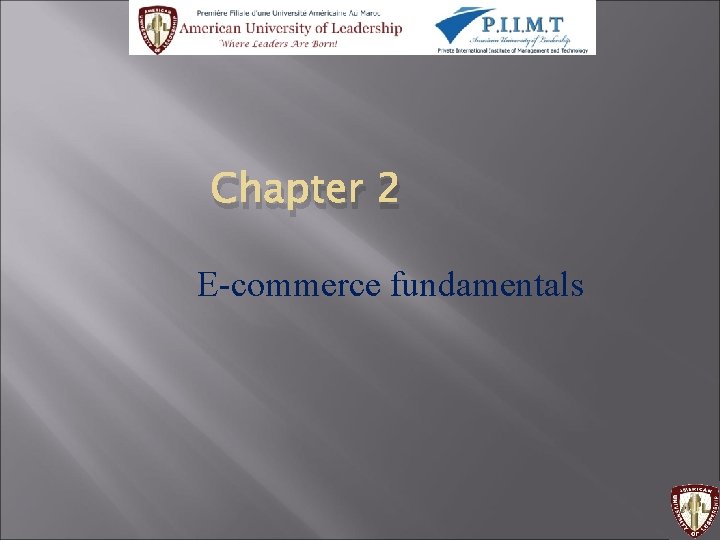 Chapter 2 Ecommerce fundamentals Management issues What are