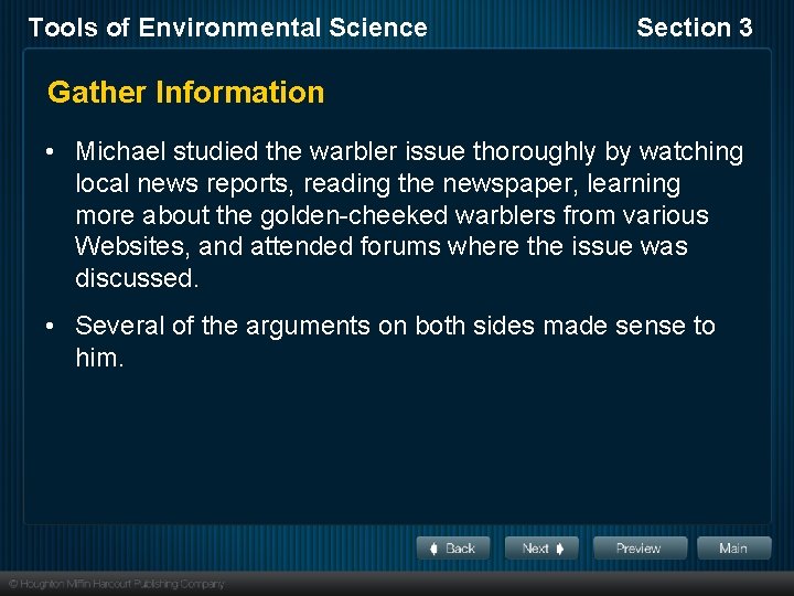 Tools of Environmental Science Section 3 Making Informed