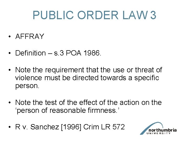 PUBLIC ORDER LAW 3 OFFENCES UNDER THE PUBLIC