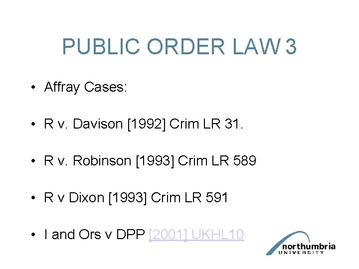 PUBLIC ORDER LAW 3 OFFENCES UNDER THE PUBLIC