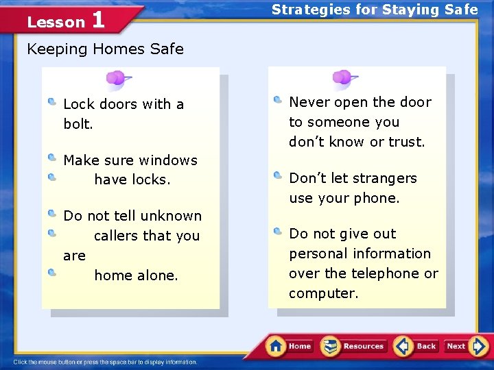 Lesson 1 Personal Safety Are you safety conscious