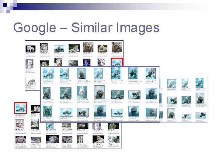 Web image search Ranking strategies Outline n Existing