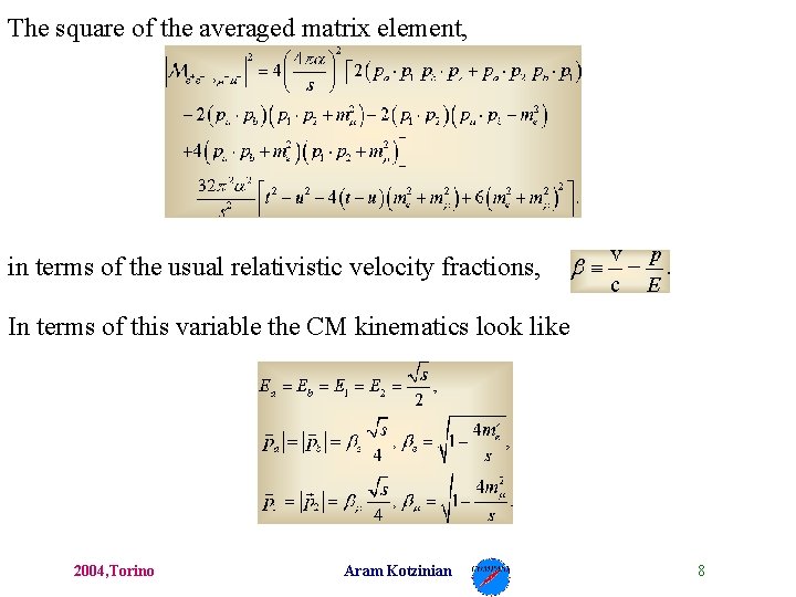 Examples of QED Processes Feynman rules Propagators Vertex