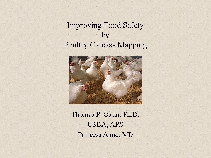 Improving Food Safety by Poultry Carcass Mapping Thomas